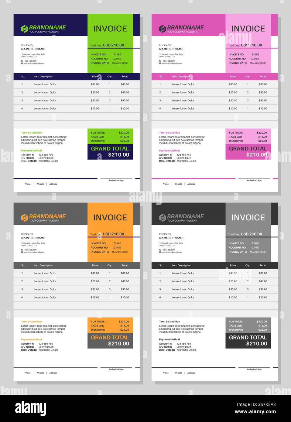 Invoice template receipt bill total budget commerce calculation hi-res ...