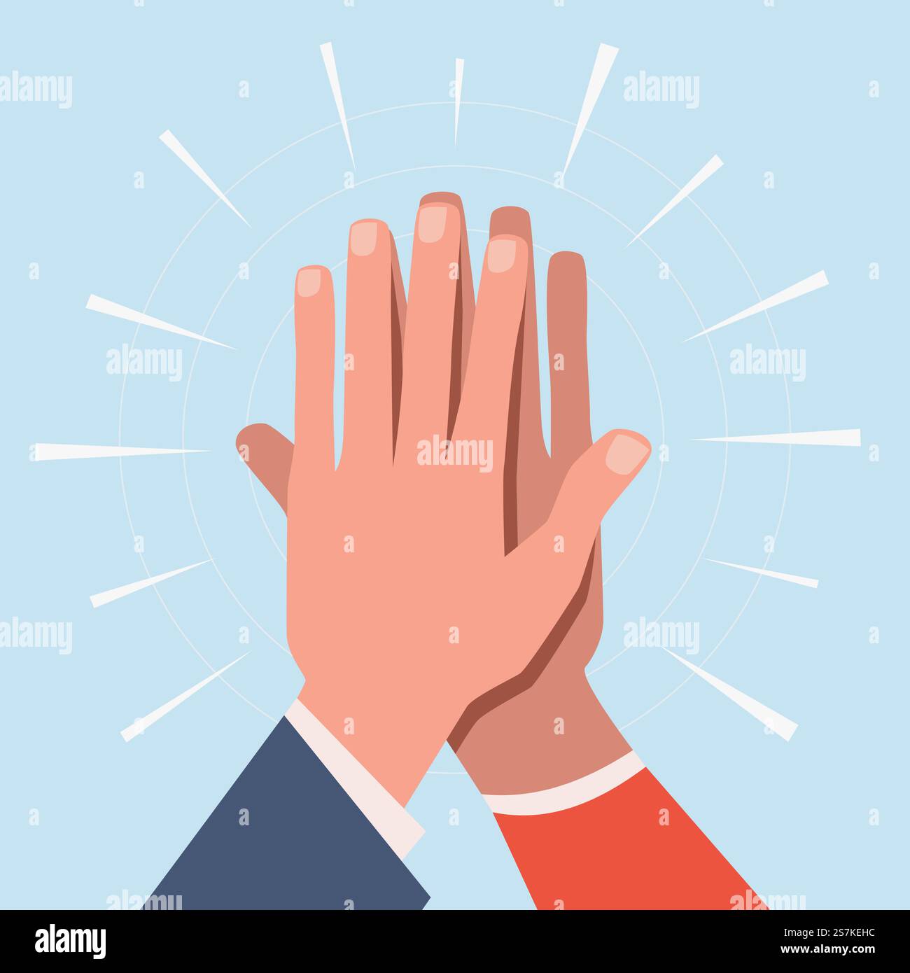 High five hands. Two hands giving high five informal greeting with ...