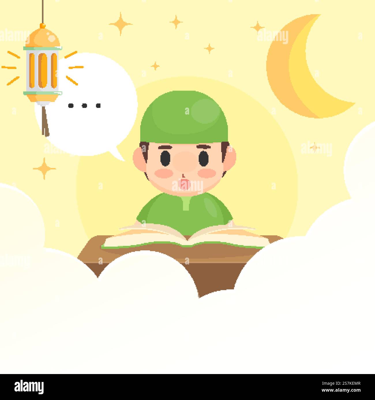 Muslim boy reading on Stock Vector Images - Alamy