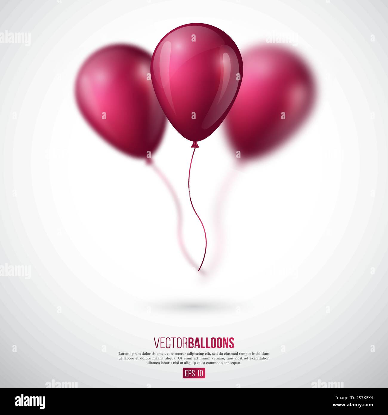 Realistic 3D glossy ballons with blur effect. Decorative element for ...