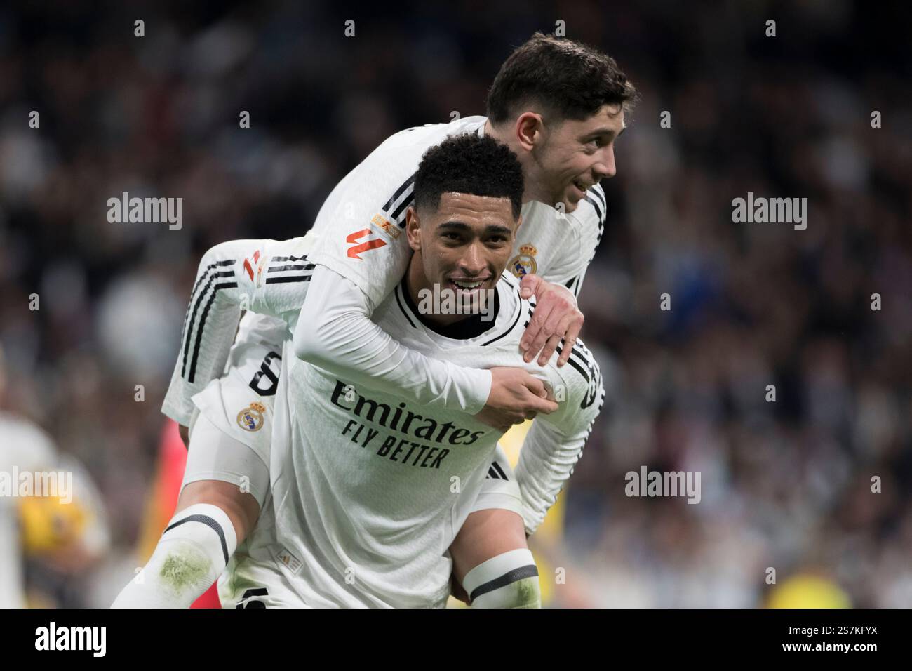 MADRID, SPAIN - January 19: Jude Bellingham of Real Madrid and Federico ...