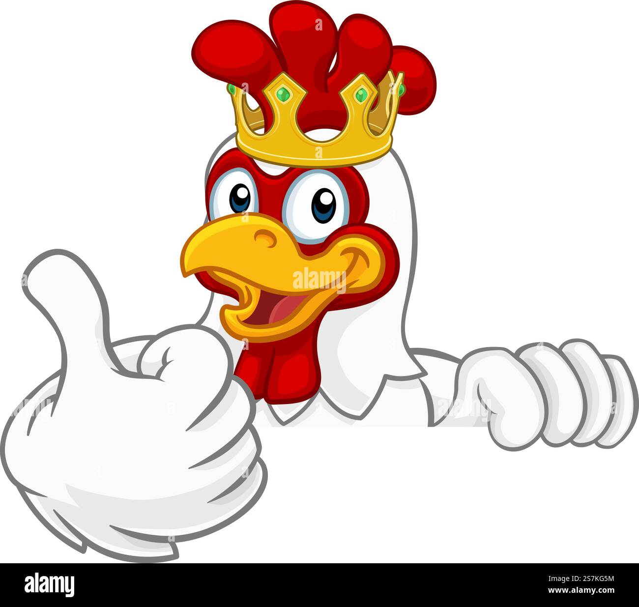 King Chicken Rooster Cockerel Bird Crown Cartoon Stock Vector Image ...