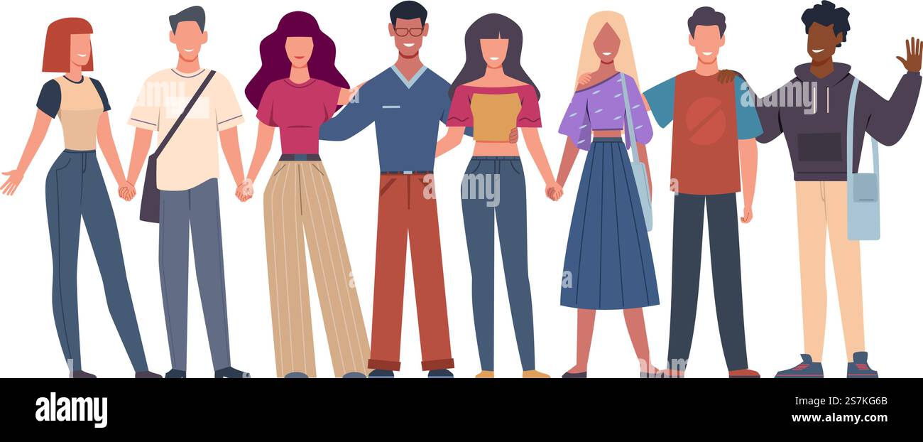Diverse group stands together Stock Vector Images - Alamy