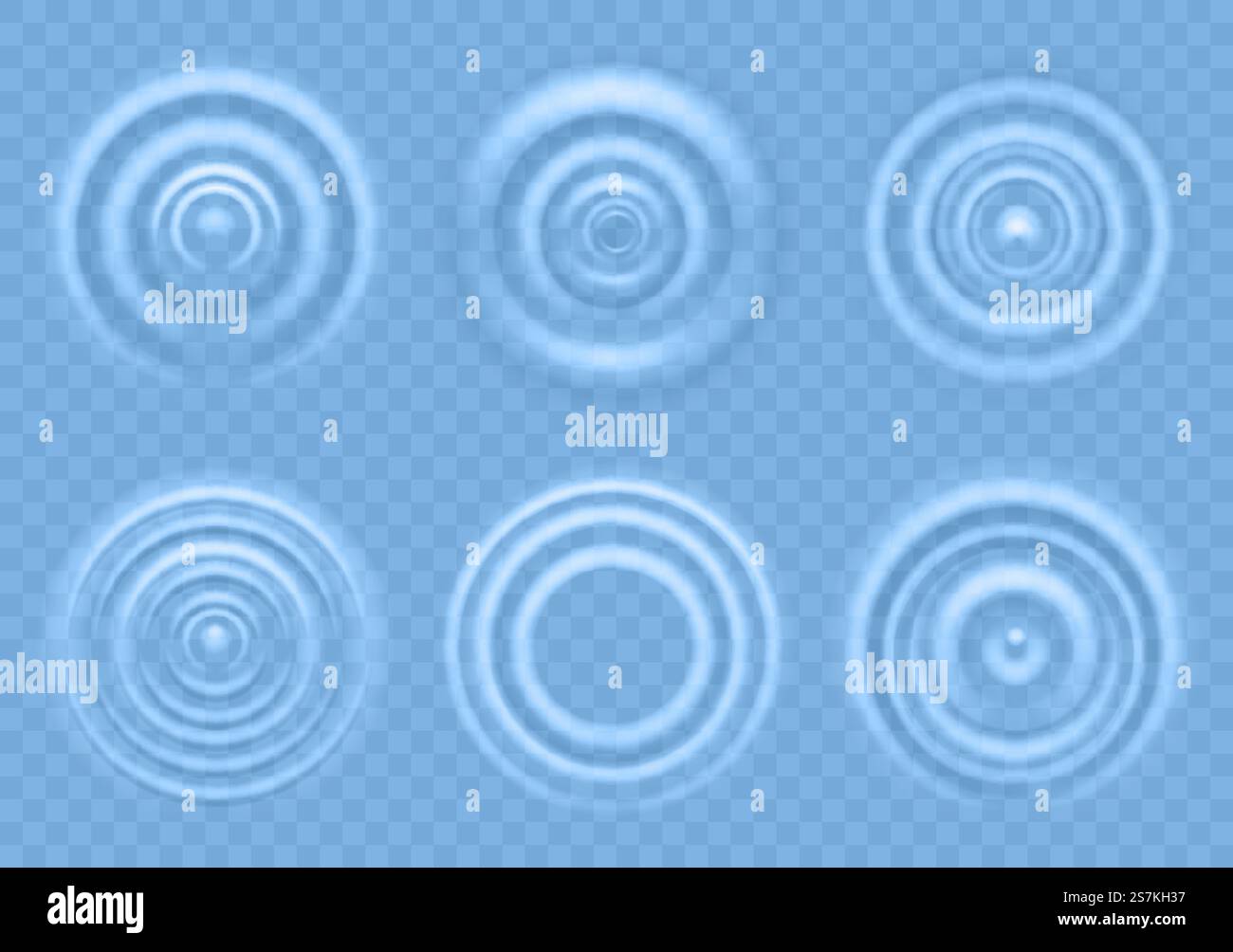 Ripple on blue water. Circular waves of liquid product top view, splash ...