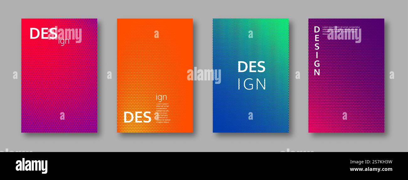 Minimal cover design. Spotted geometric patterns. Purple, orange, blue ...