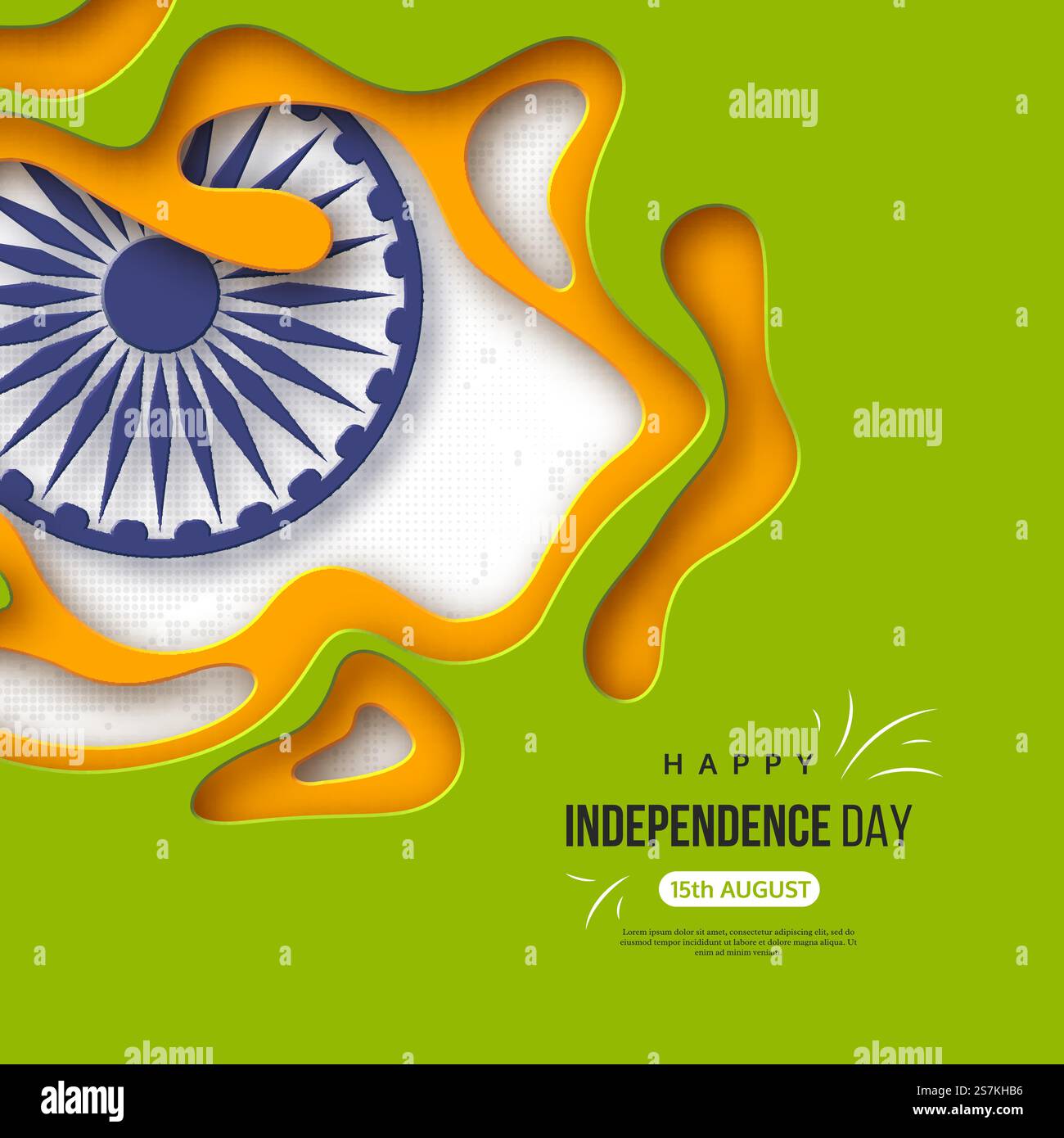 Indian Independence day holiday background. Paper cut shapes with ...