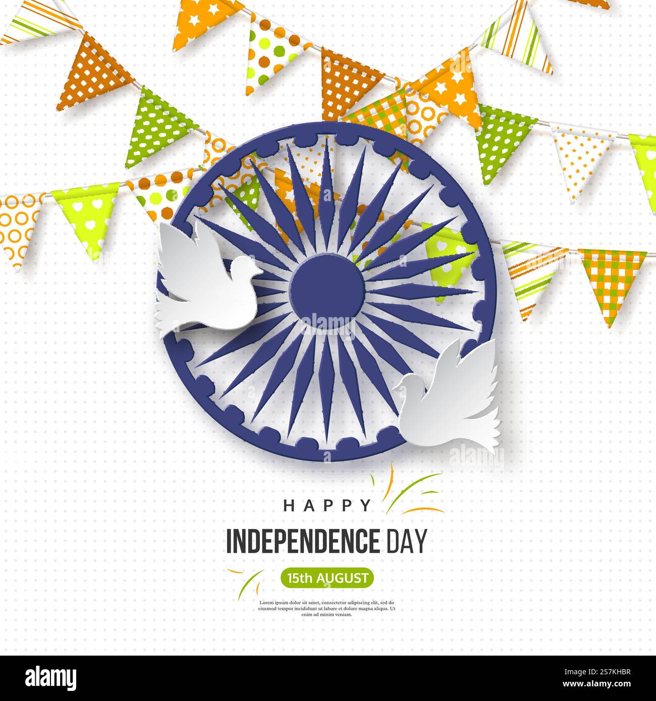 Indian Independence day holiday background. Bunting flags in ...
