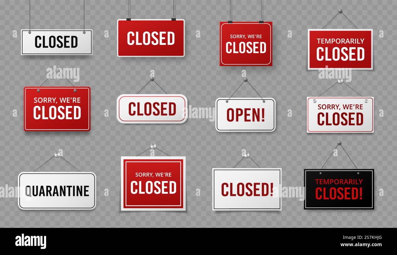 Closing of shops Stock Vector Images - Alamy
