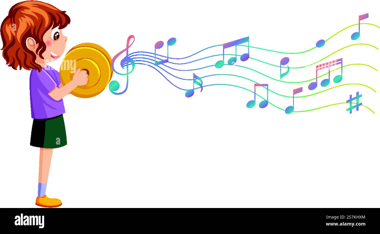 Child learning to play a musical instrument Stock Vector Images - Alamy