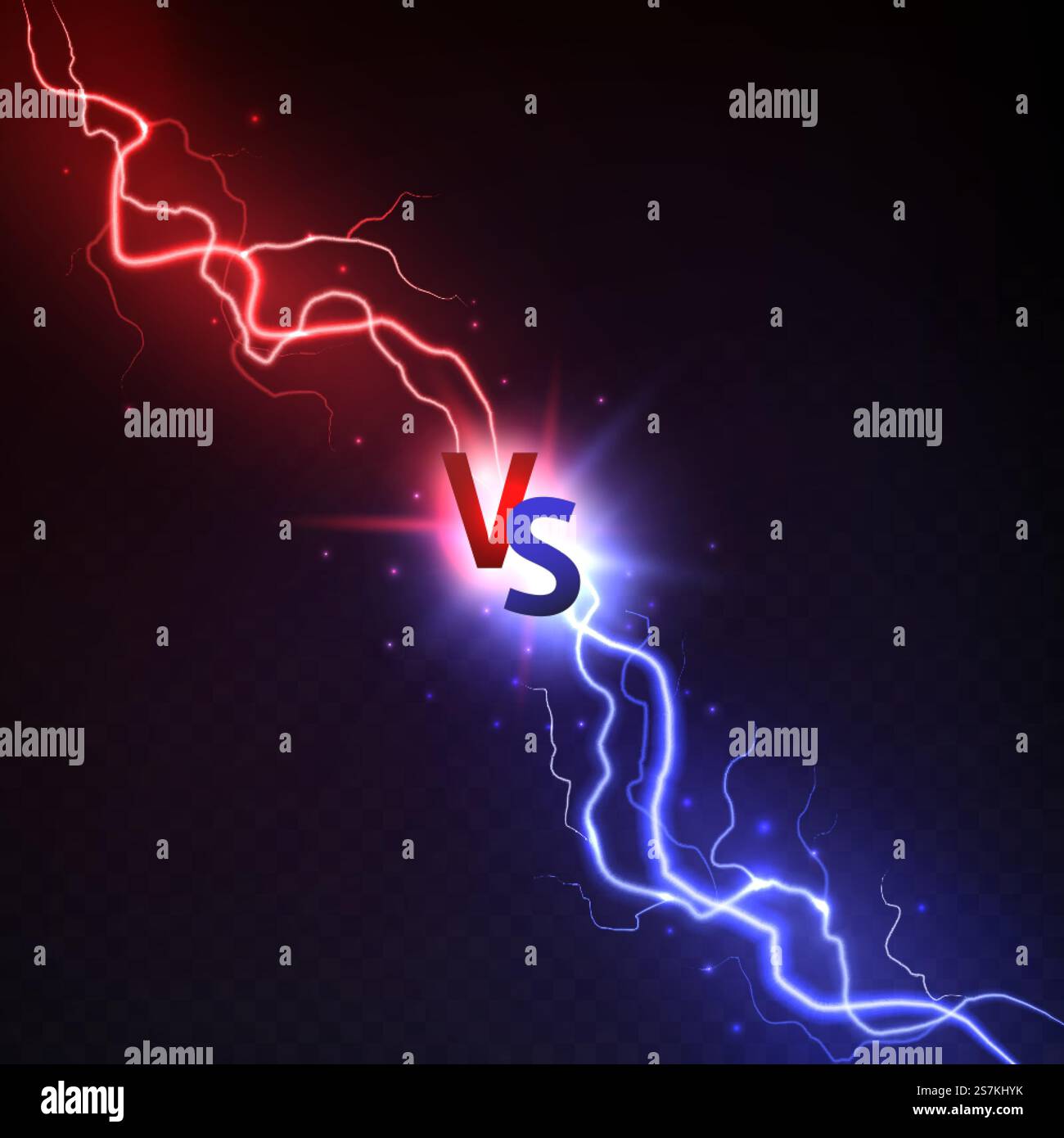 Vs lightning. Thunderstorms and shining lightnings powerful collision ...