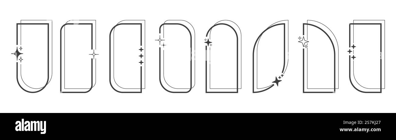 Decorative aesthetic arches with shining particles minimalist design ...