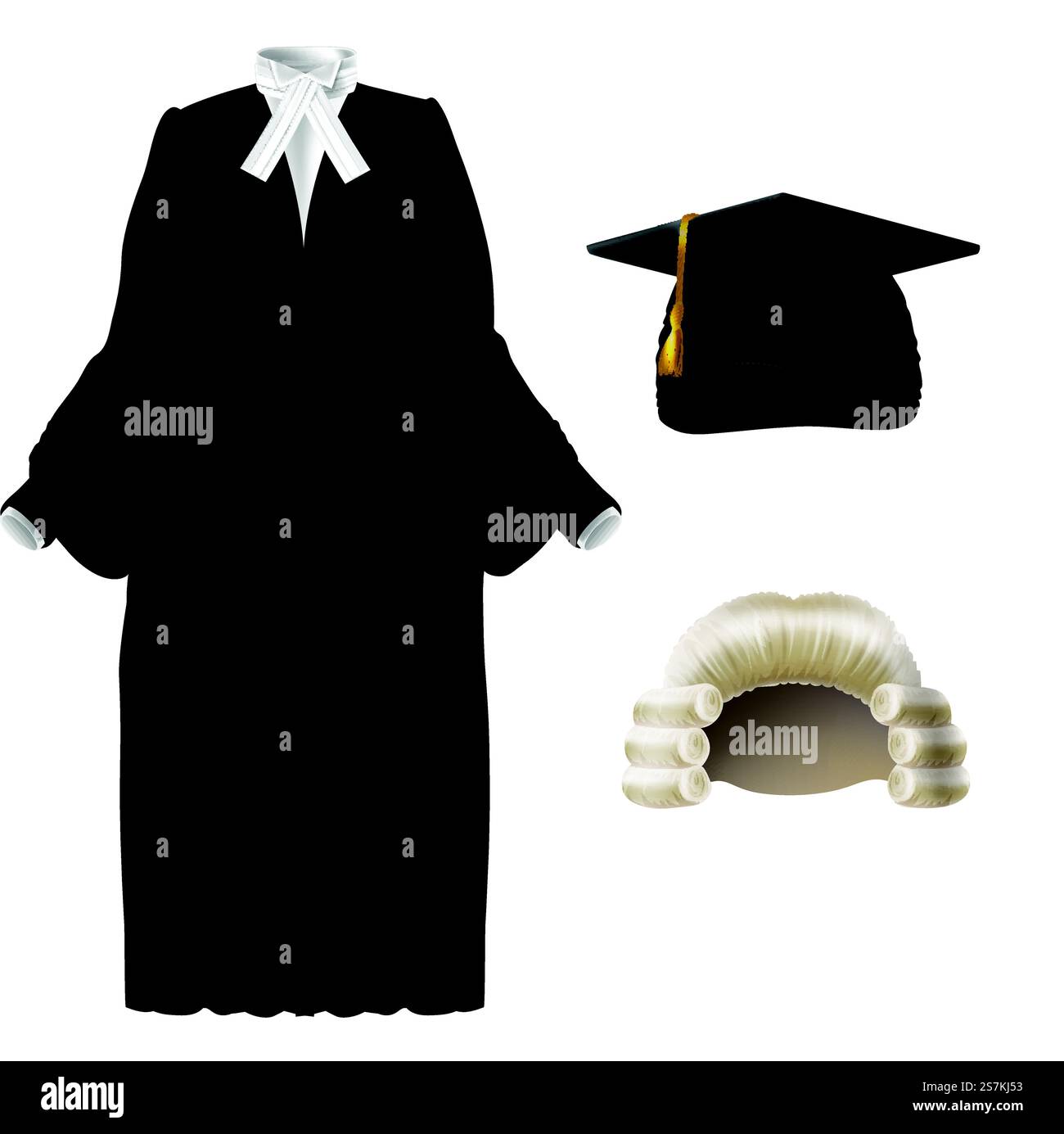 Judge, university professor, student graduation ceremonial clothing ...