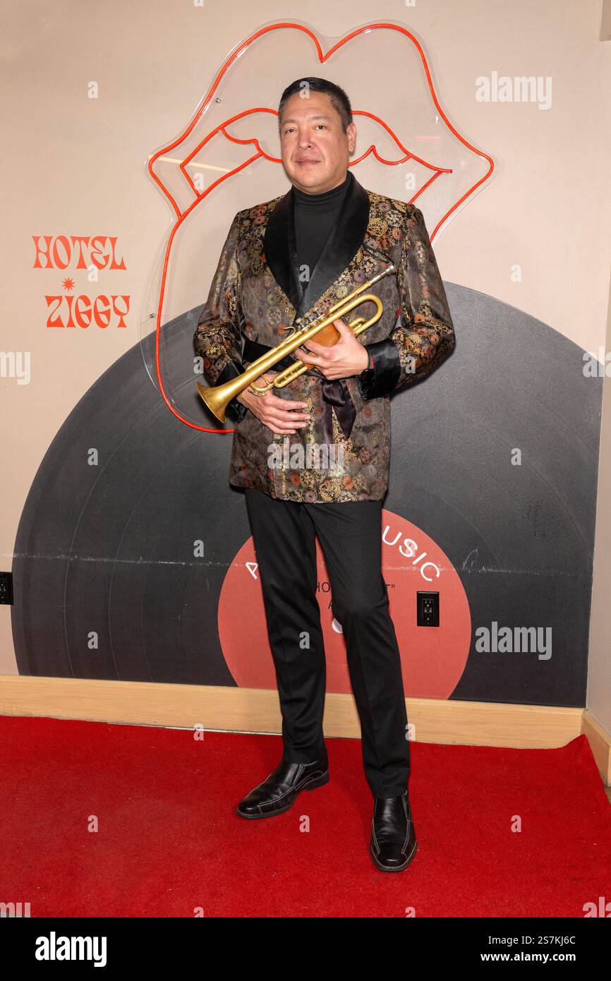 Los Angeles, USA. 18th Jan, 2025. Musician Joe Herrera attends Hugh ...