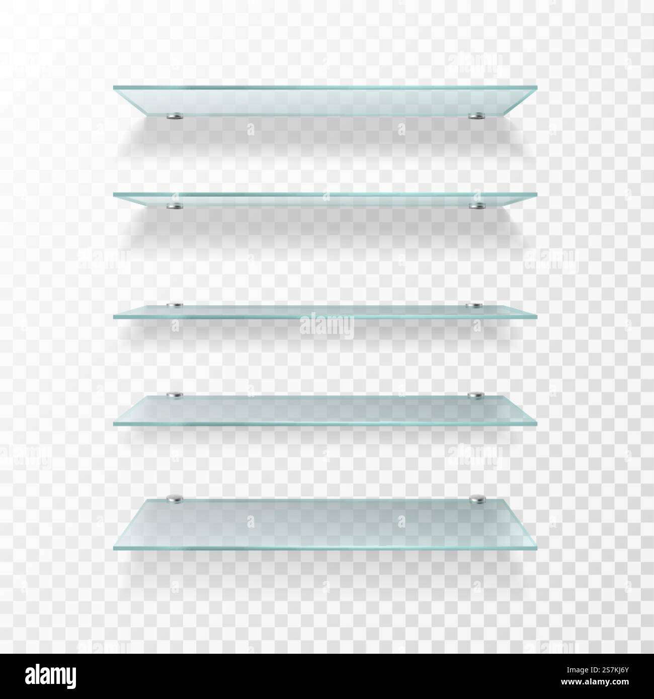 Glass shelves. Transparent wall product display, empty store shelving ...