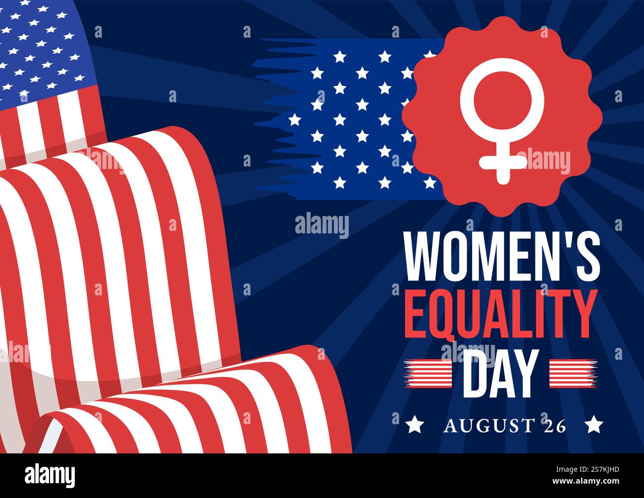 Womens Equality Day in United States Vector Illustration on August 26 ...