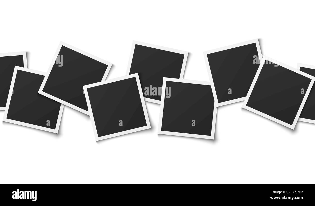 Photo collage. Realistic square frames composition, empty montage ...