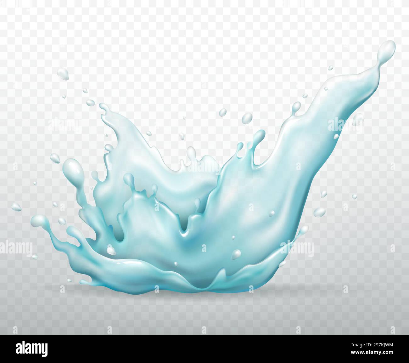 Pure water splash with droplets 3d realistic vector isolated on ...