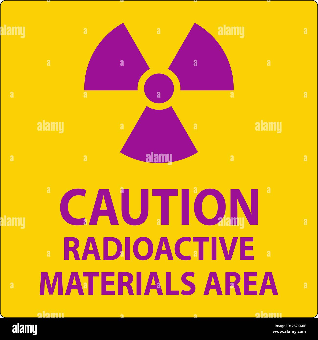 Caution Sign Radioactive Materials Area Stock Vector Image & Art - Alamy