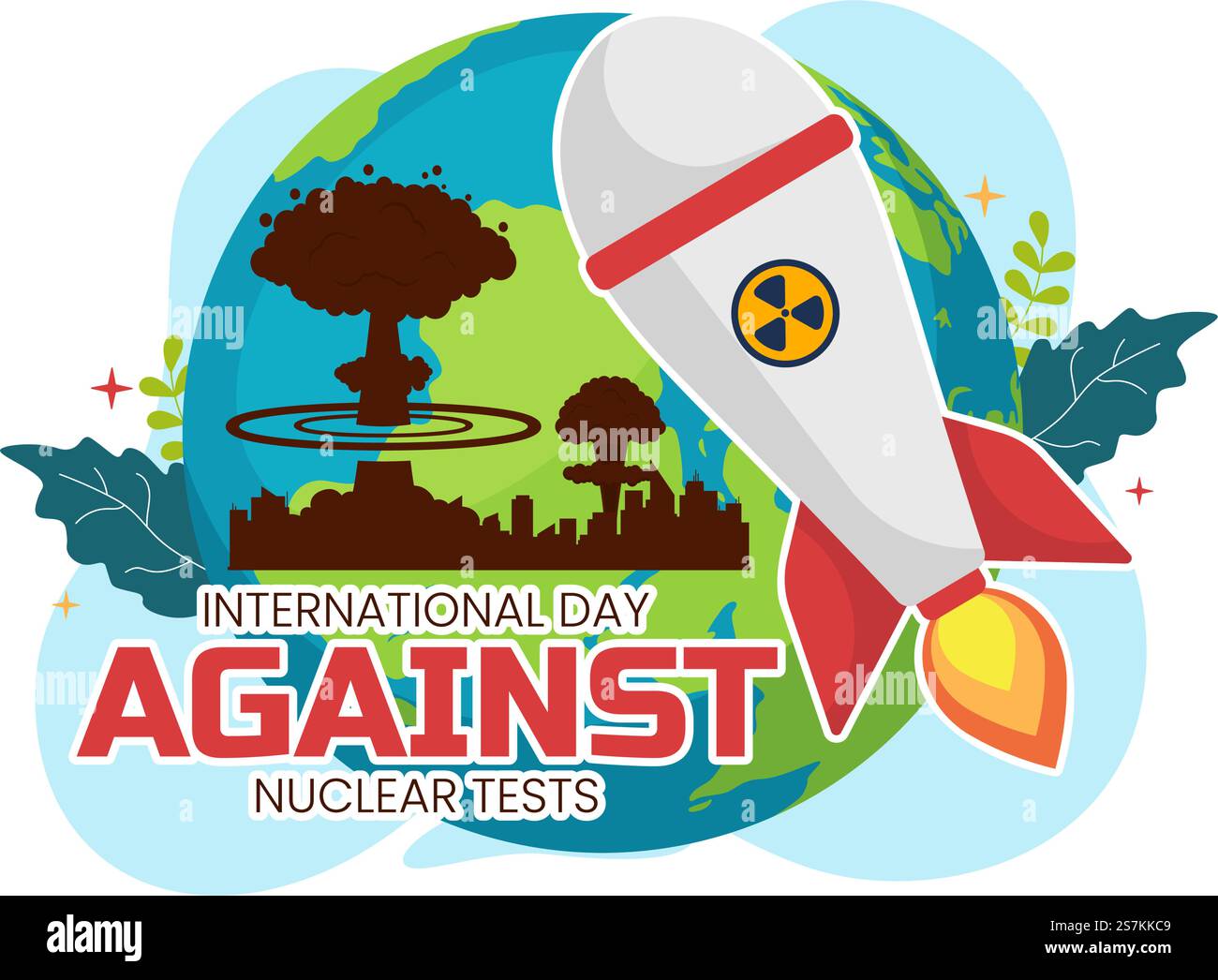 International Day Against Nuclear Tests Vector Illustration on August ...