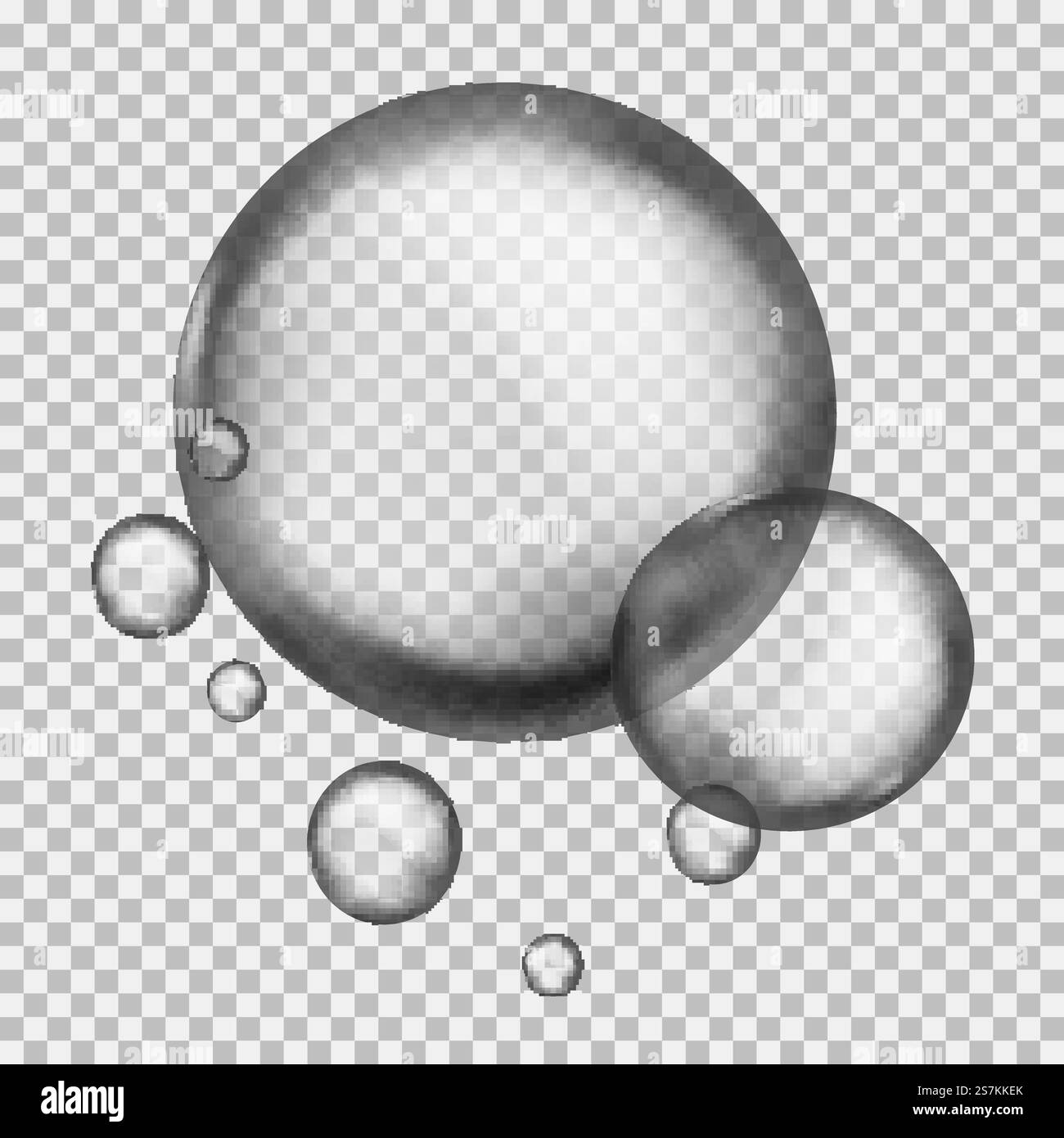 Water liquid sphere. Round crystal 3d macro raindrop or clean flowing ...