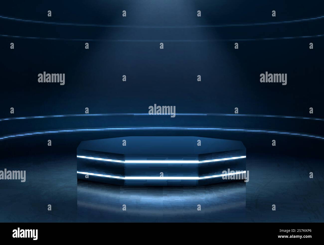 Pentagon shape, empty stage for product presentation, fashion show ...