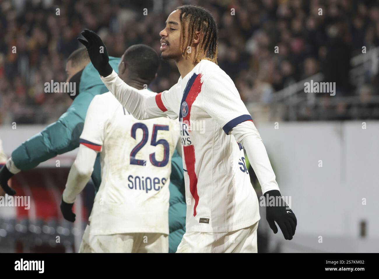 Bradley barcola psg celebrates 2025 hi-res stock photography and images ...