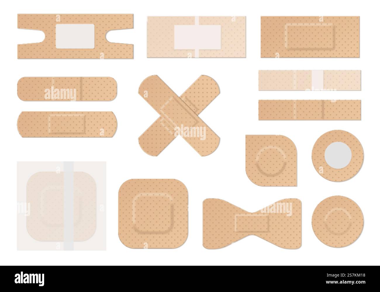 Medical plaster. Realistic water resistant perforated medical plasters ...