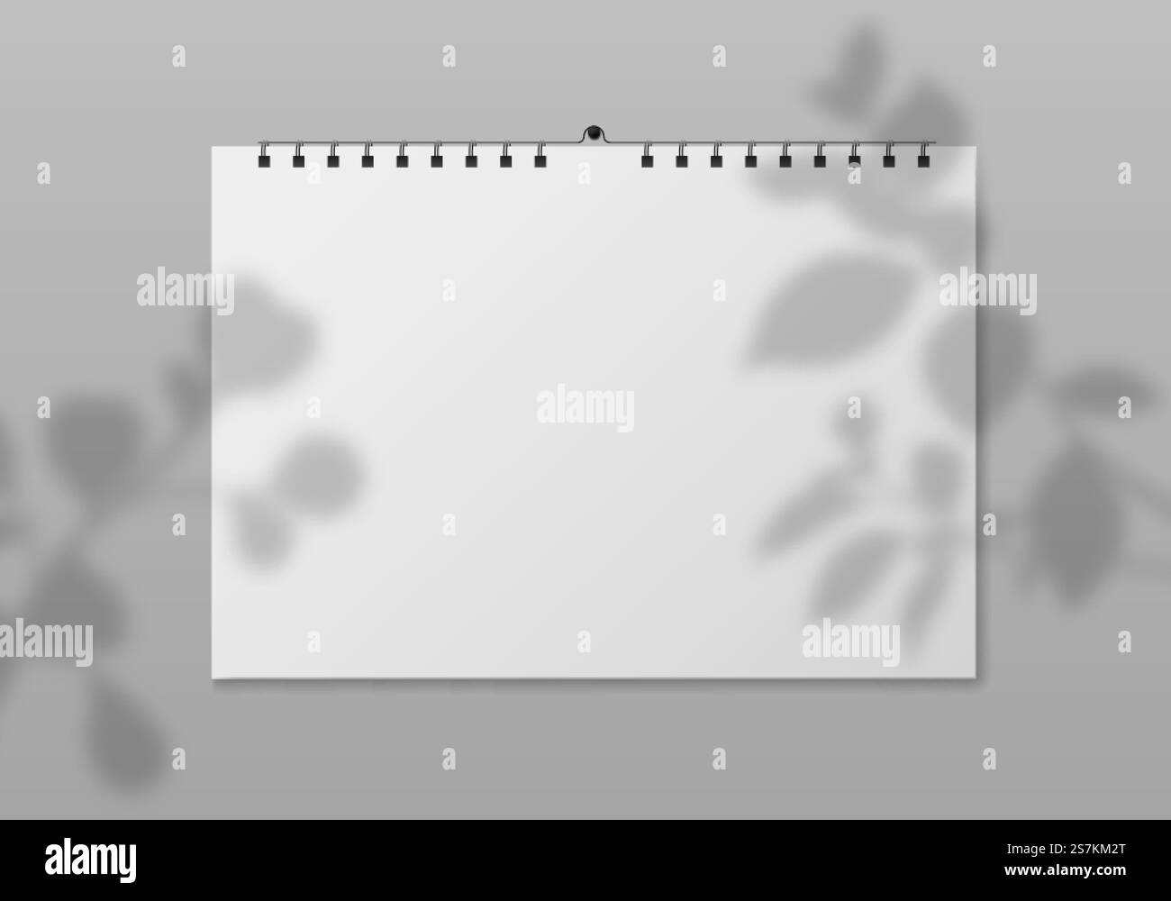 Blank wall calendar. Empty square planner front view with white paper ...