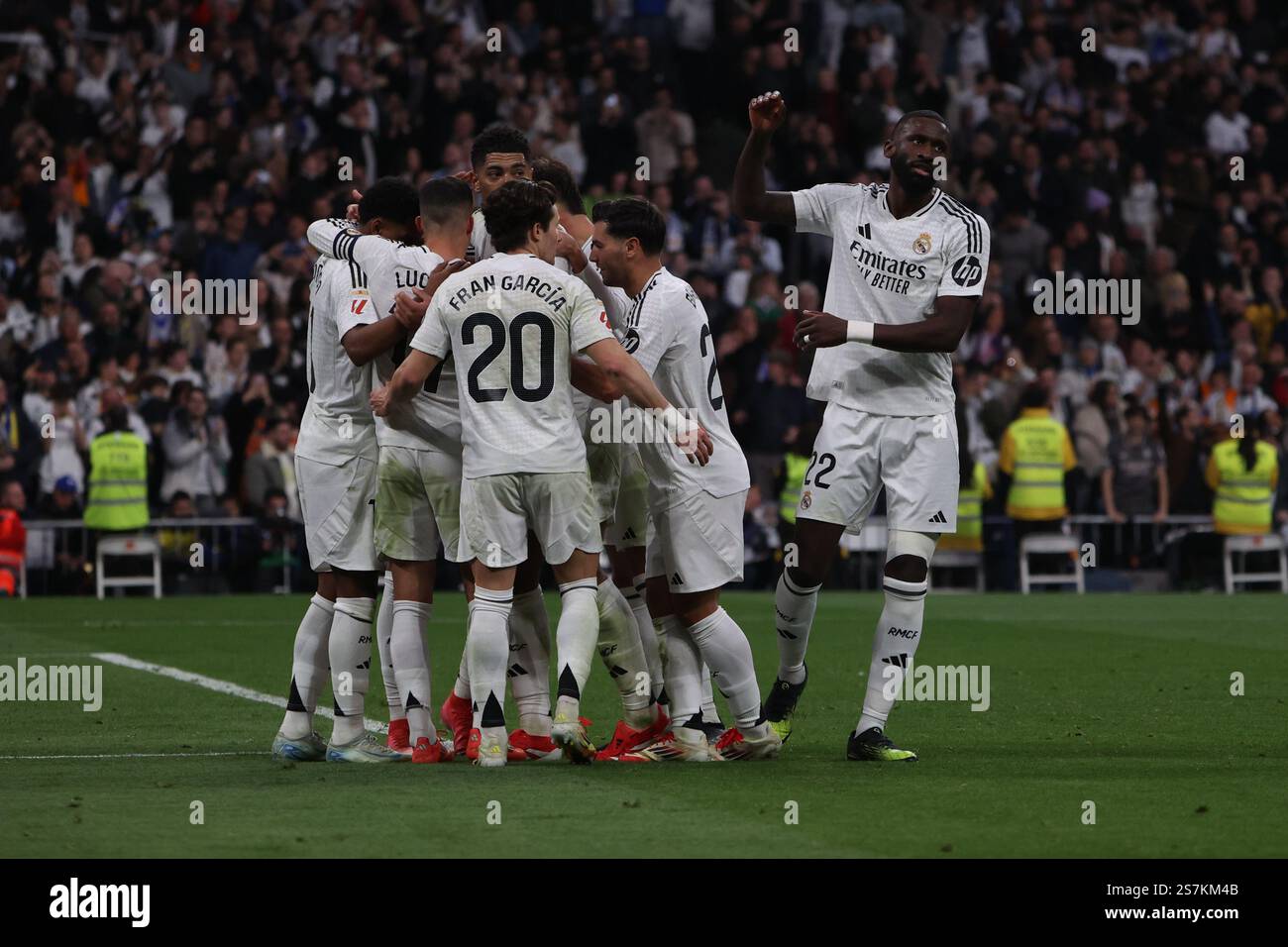 During the match played at the Santiago Bernabeu stadium between Real ...