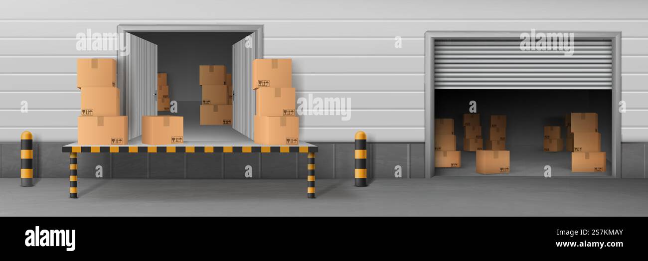 Shop storehouse, store rear entrance for cargo unloading, delivery ...