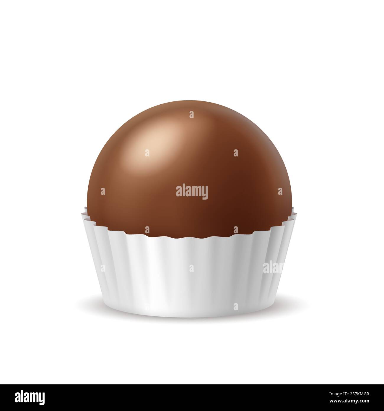 Realistic milk chocolate candy in paper wrapper isolated on white ...