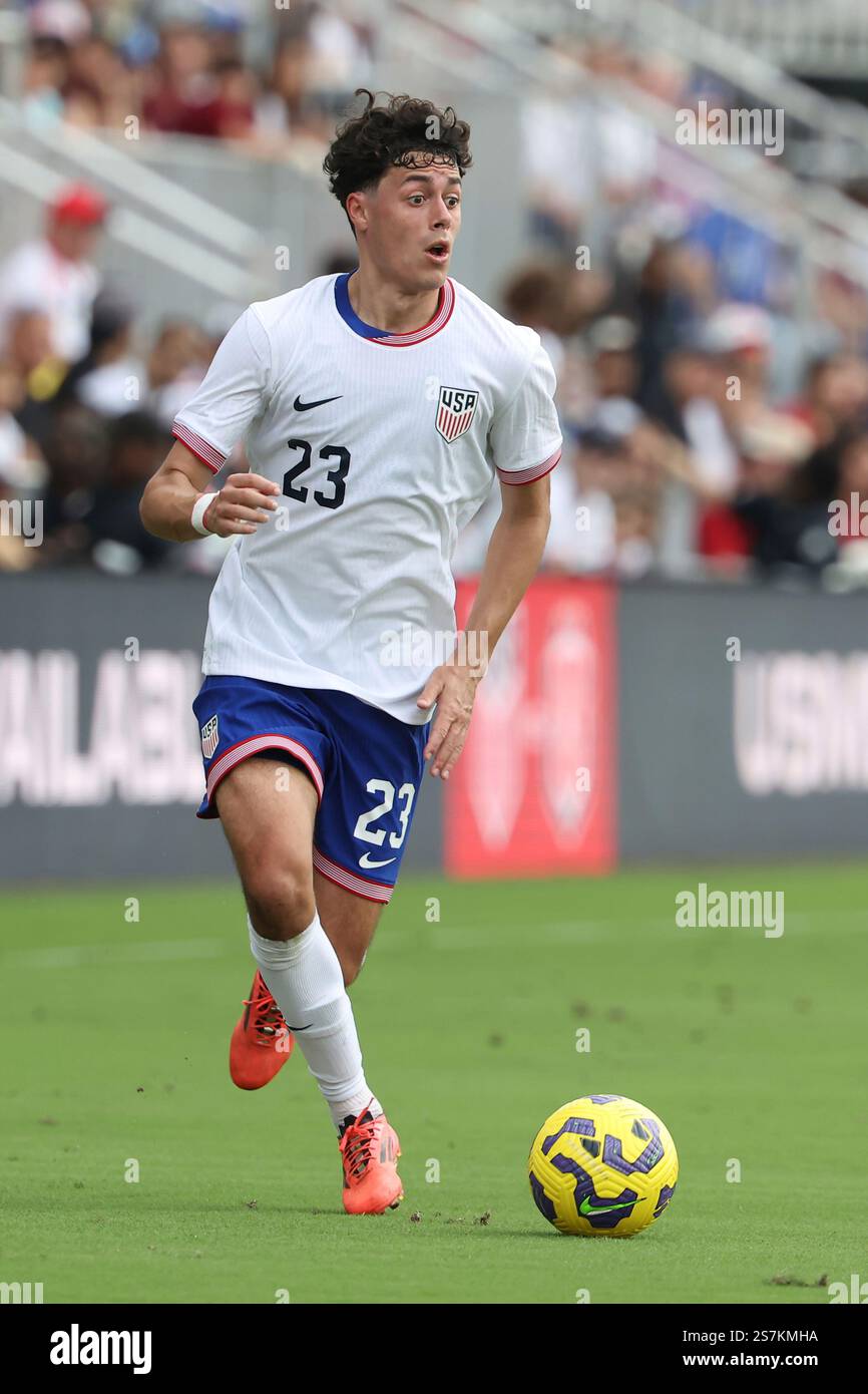 FT. LAUDERDALE, FL - JANUARY 18: United States forward Caden Clark (23 ...