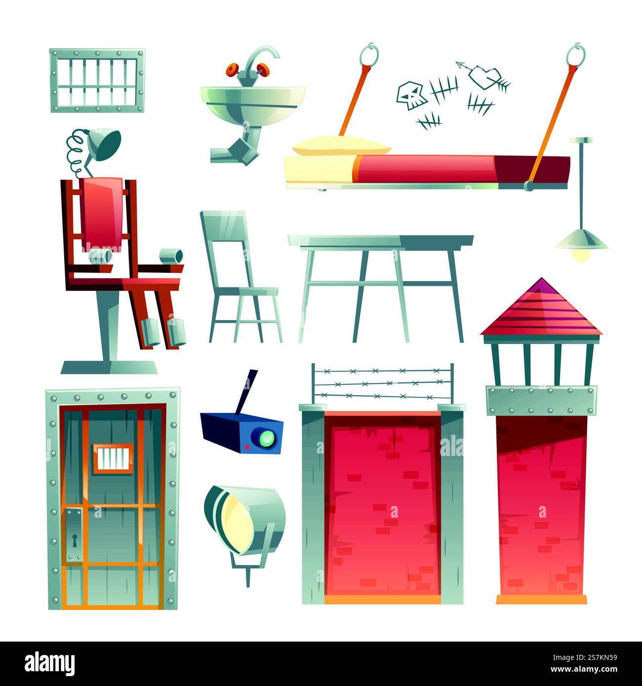 Prison building, jail cell, death row inmate section interior, design ...