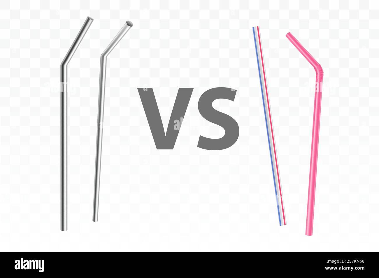 Reusable, metal drinking straws versus disposable, plastic concept ...