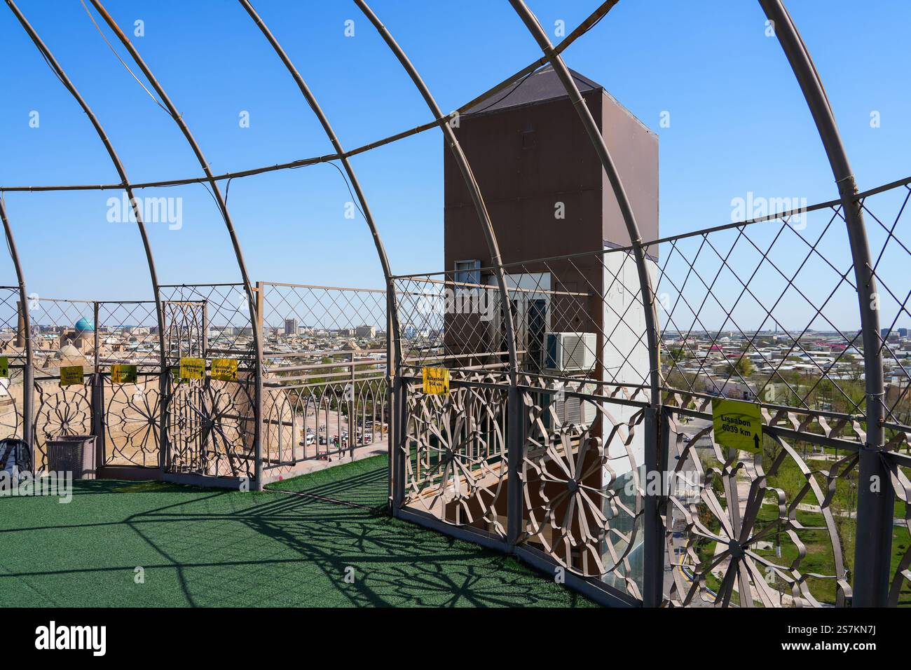 Glass elevator of the Bukhara Tower aka Shukhov Tower, an ancient water ...