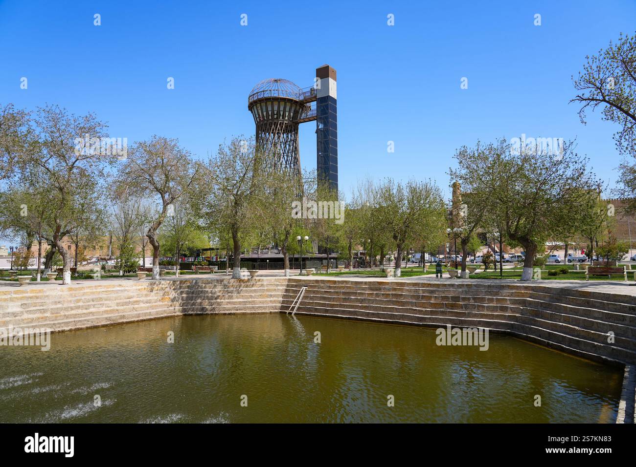 Bukhara Tower aka Shukhov Tower, an ancient water tower repurposed as ...