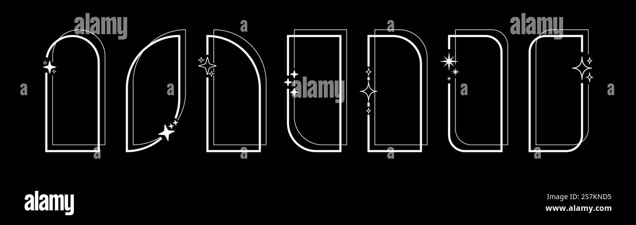 Modern decorative aesthetic arches minimalist design, Vector elements ...
