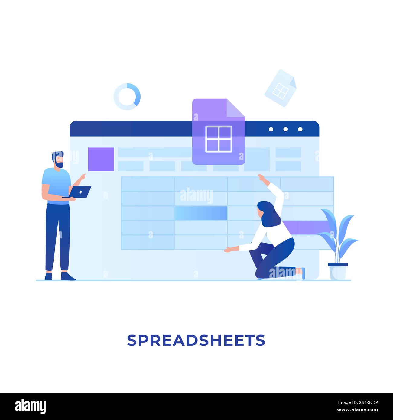 Spreadsheets illustration concept. Illustration for websites, landing ...