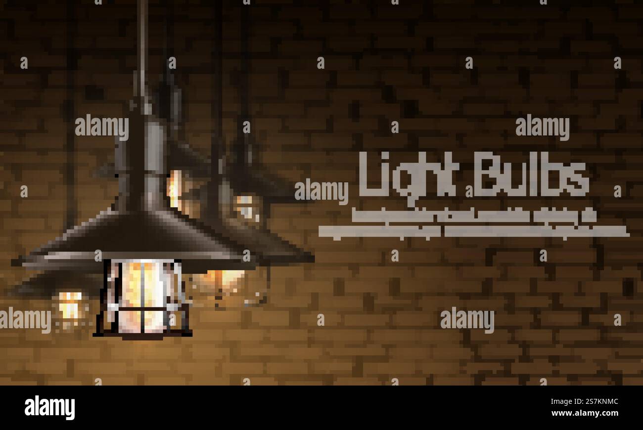 Light equipment store 3d realistic vector ad banner template. Vintage ...