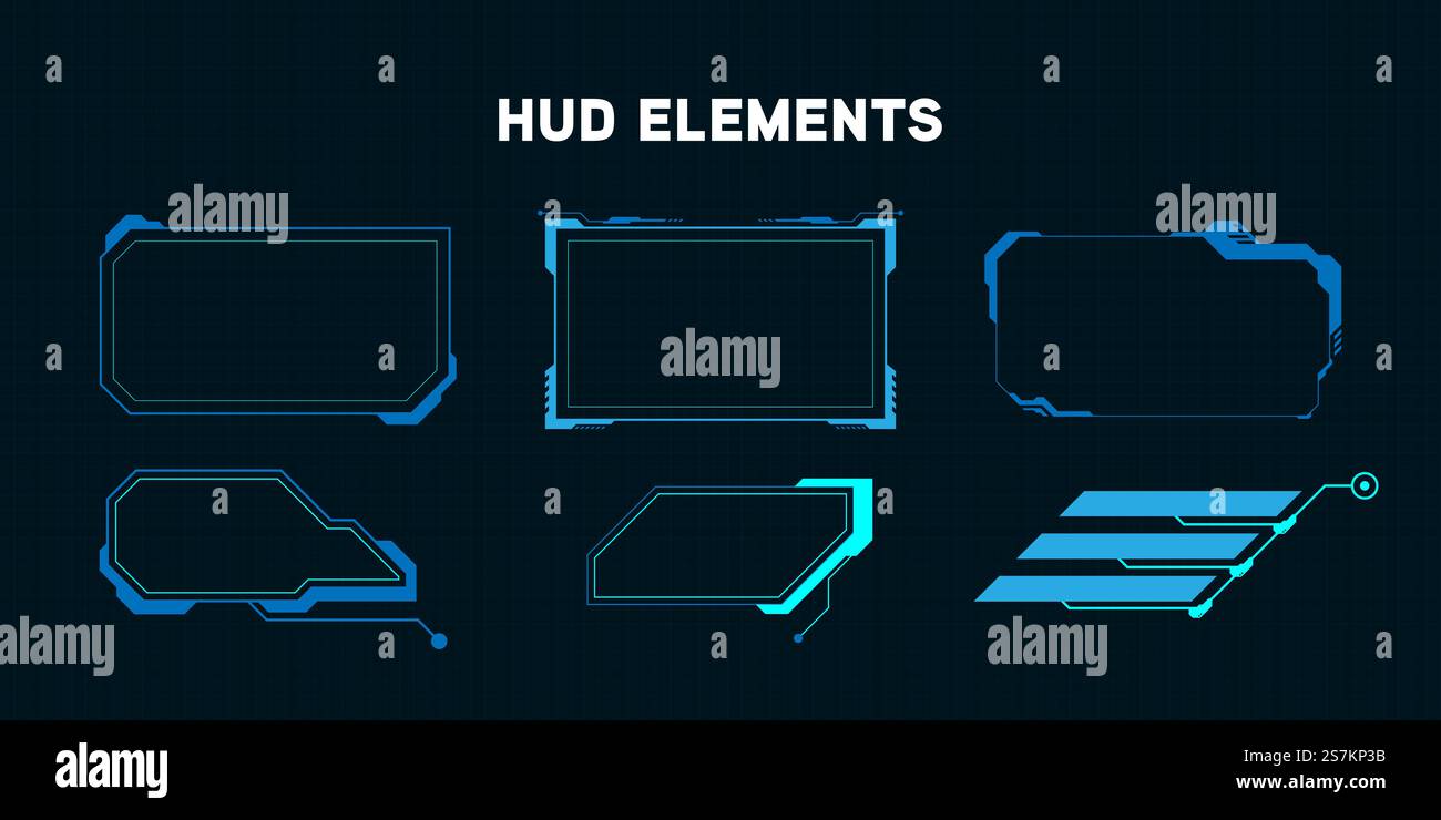 HUD Futuristic Elements Set With Virtual Hi Scifi Technology Gadget Interface For Game App UI ...