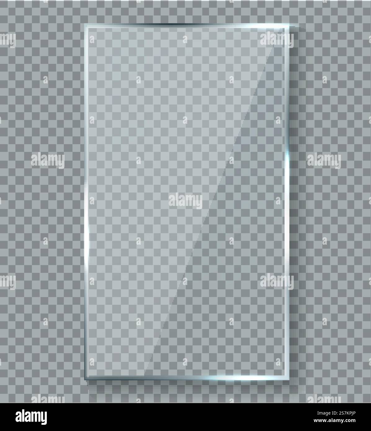 Glossy reflection effect. Transparency window glass plastic with ...