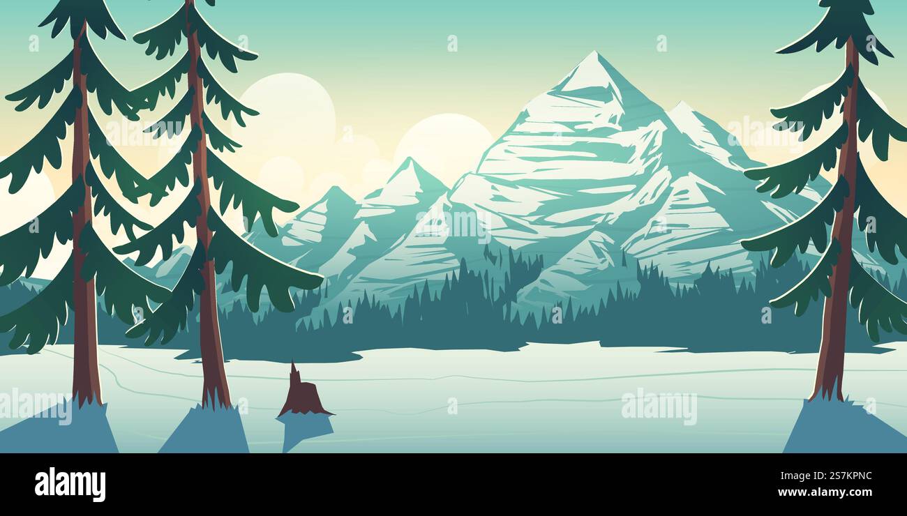 Tree in foreground hillside hillside Stock Vector Images - Alamy