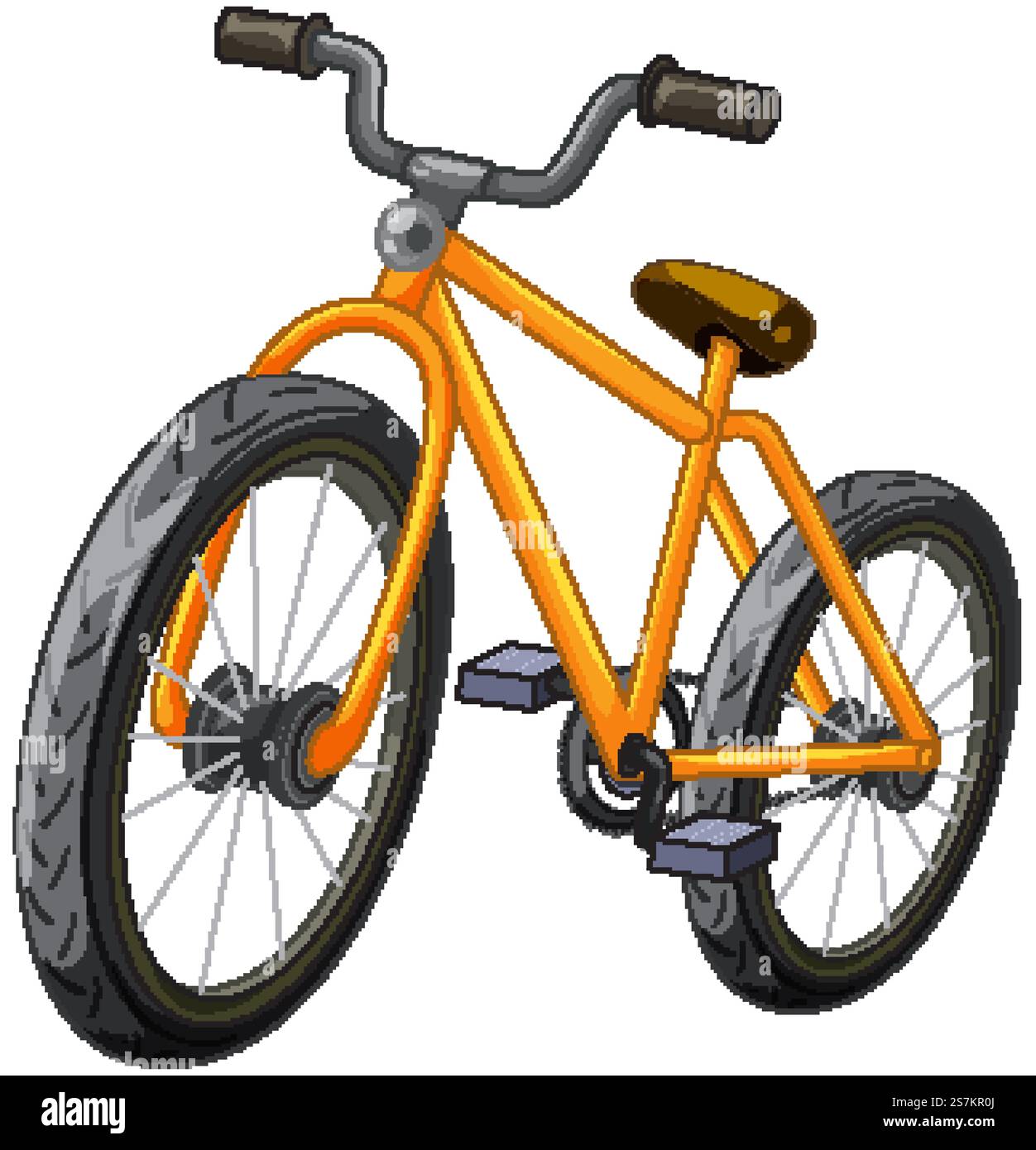 Bright orange bike with detailed tire design Stock Vector Image & Art ...
