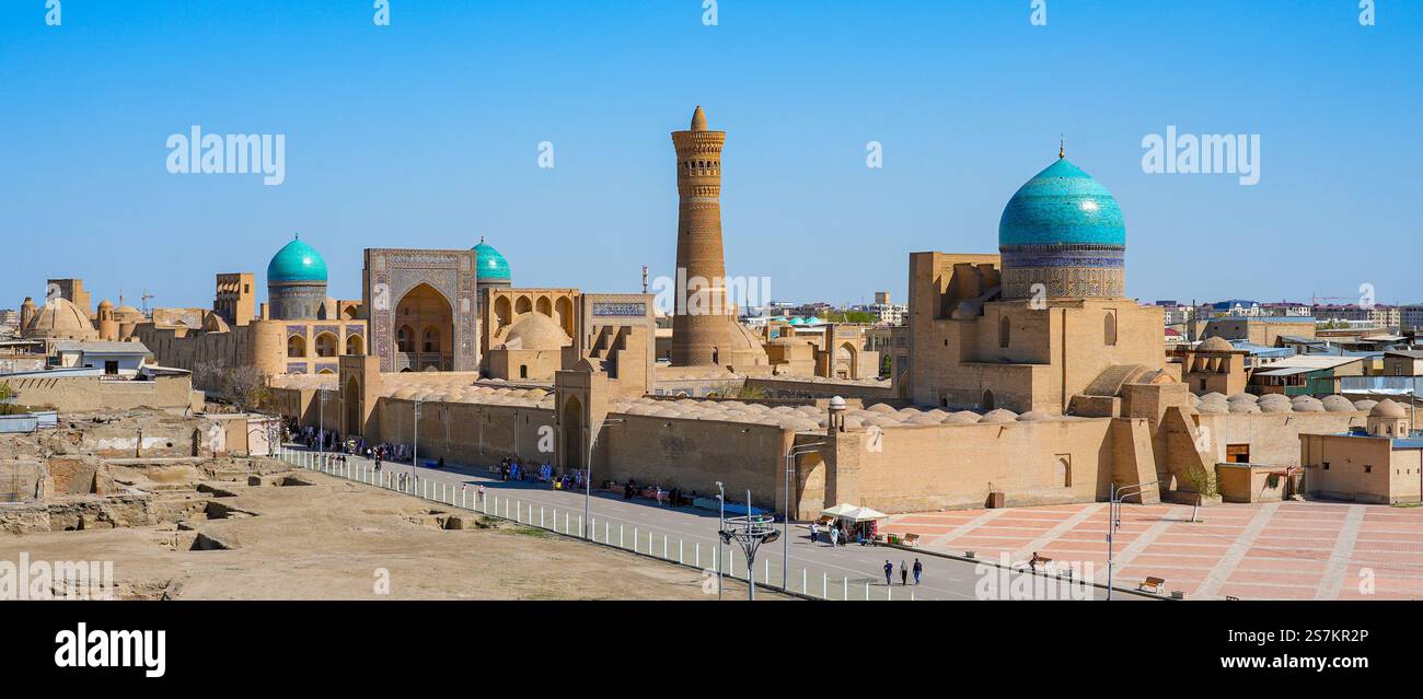 Aerial view of the Po-i-Kalyan complex made of the Kalan Mosque , the ...
