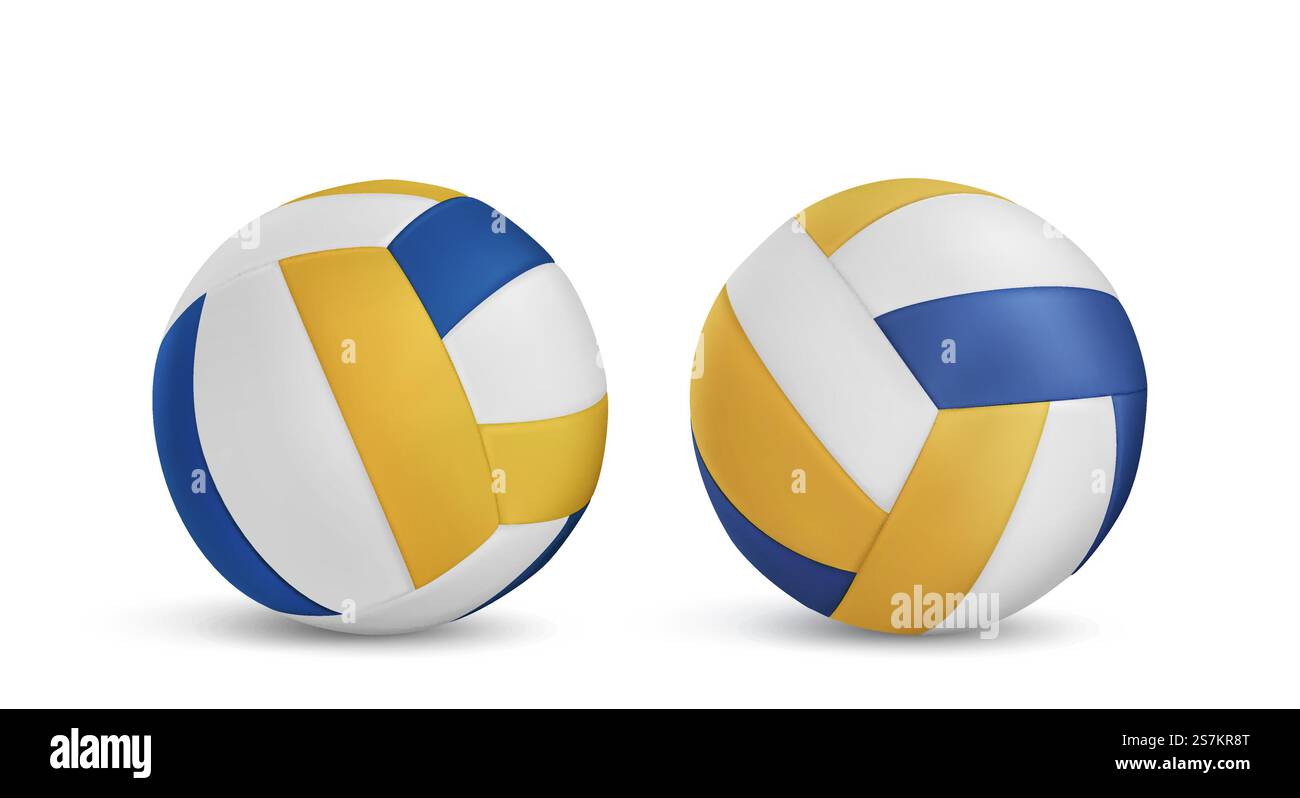 Volleyball balls set isolated on white background, sports accessory ...