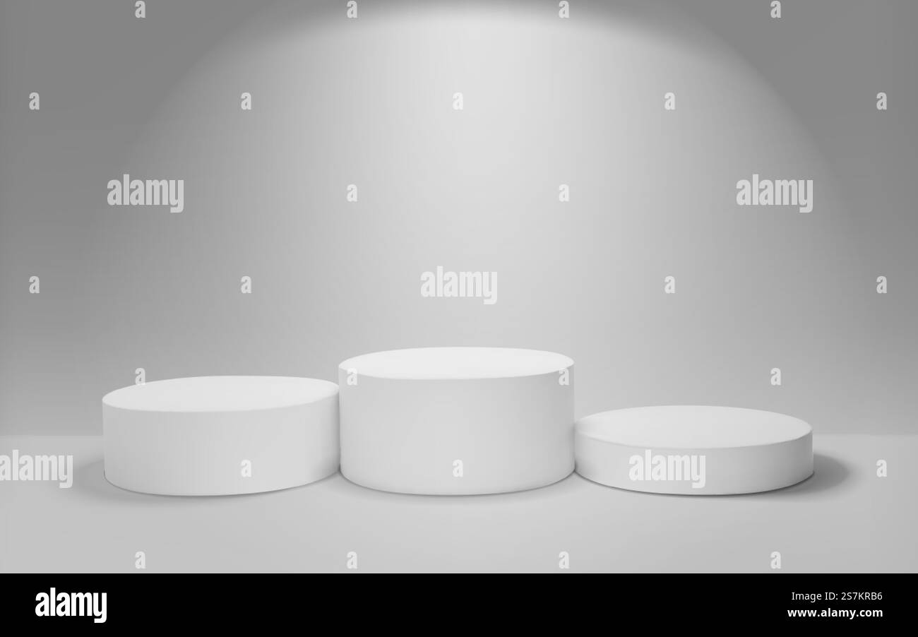 White winners podium 3D render Awarding of winners of sports ...