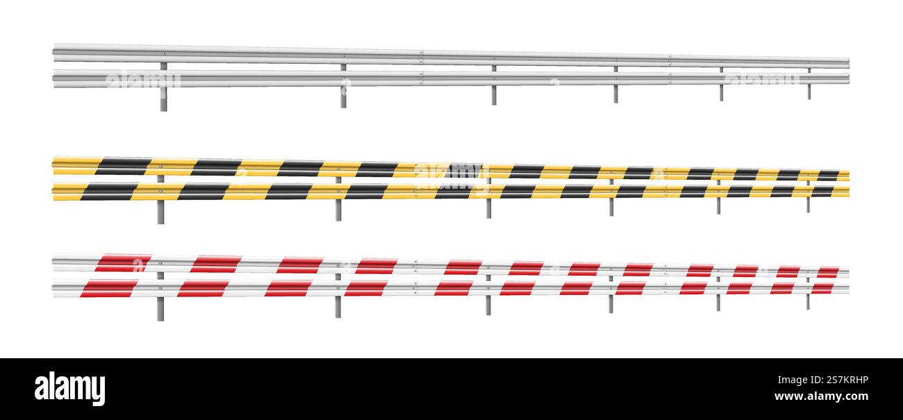 Road blocks and barriers set for closed highway and caution of danger ...
