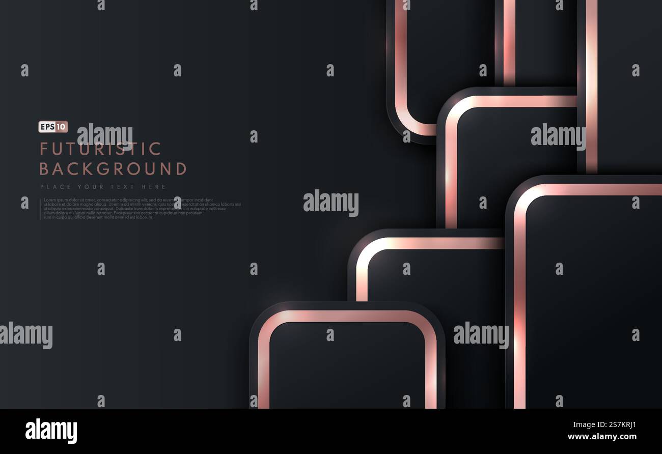 Abstract luxury gradient black paper cut style background with rose ...