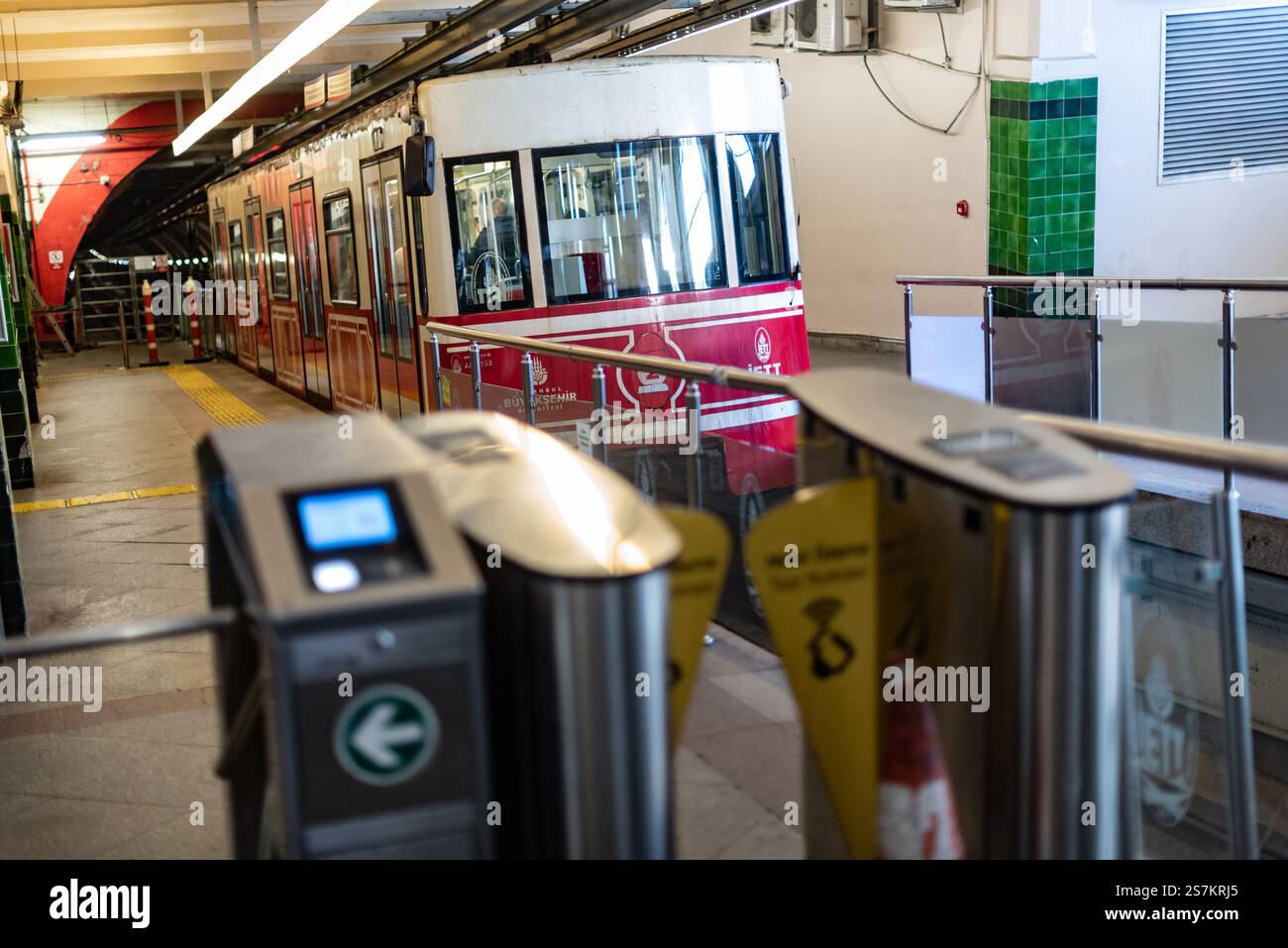 Istanbul, Turkey. January 3rd 2025. The Tunel is a funicular historical ...