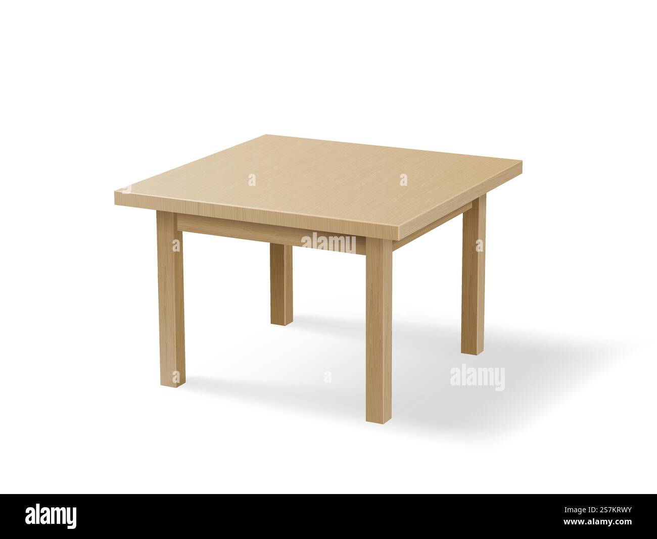Realistic wooden table 3d object isolated on white background. Brown ...